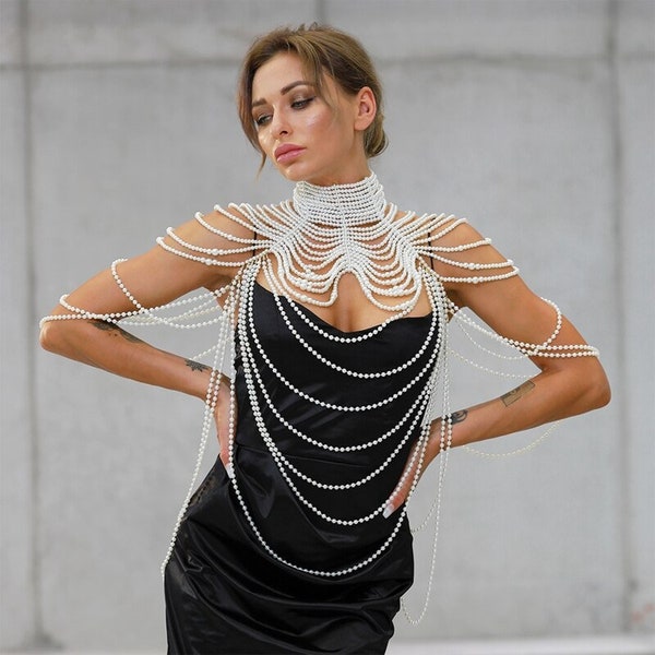 Pearl Body Chain - Etsy