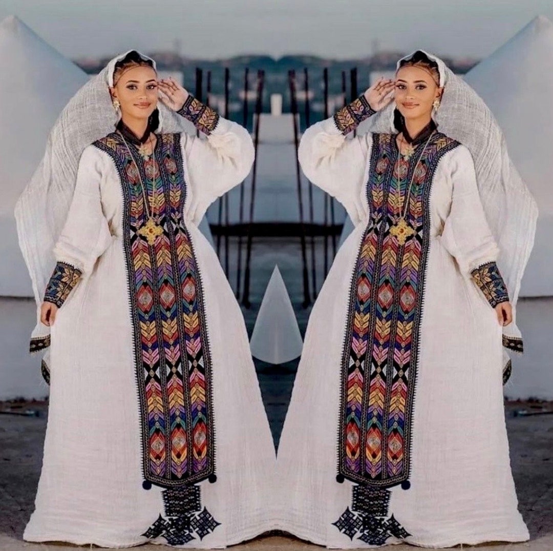 Glamorous Ethiopian Traditional Dress, Habesha Kemis, Eritrean ...