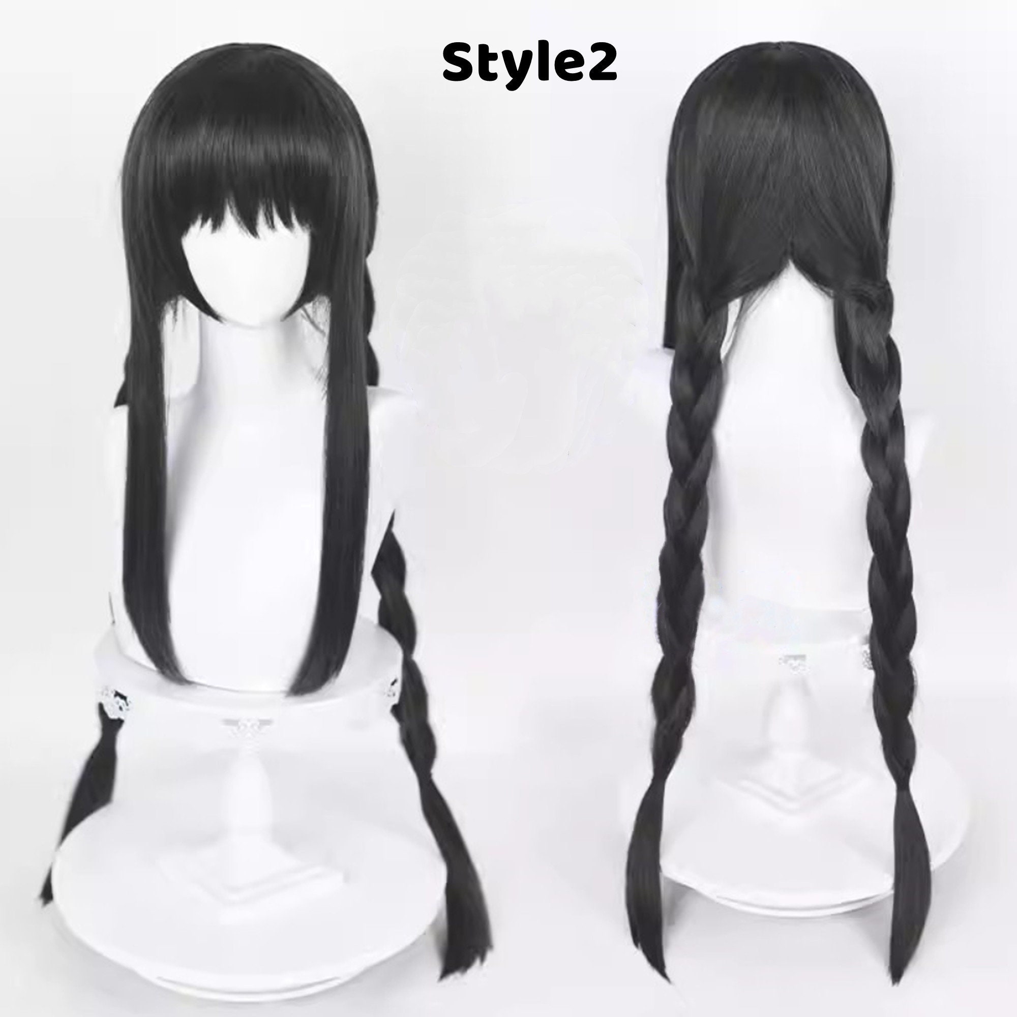 Anime Cosplay Wig, Costume Wig for Women, Black Long Wig, Halloween ...