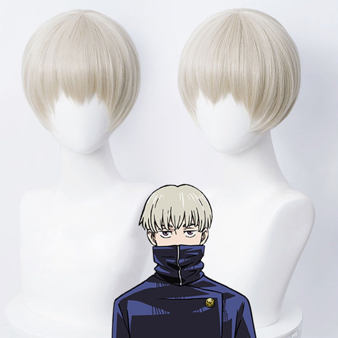 Inumaki Toge Cos Wig, White Wig, Cosplay Wig - Etsy