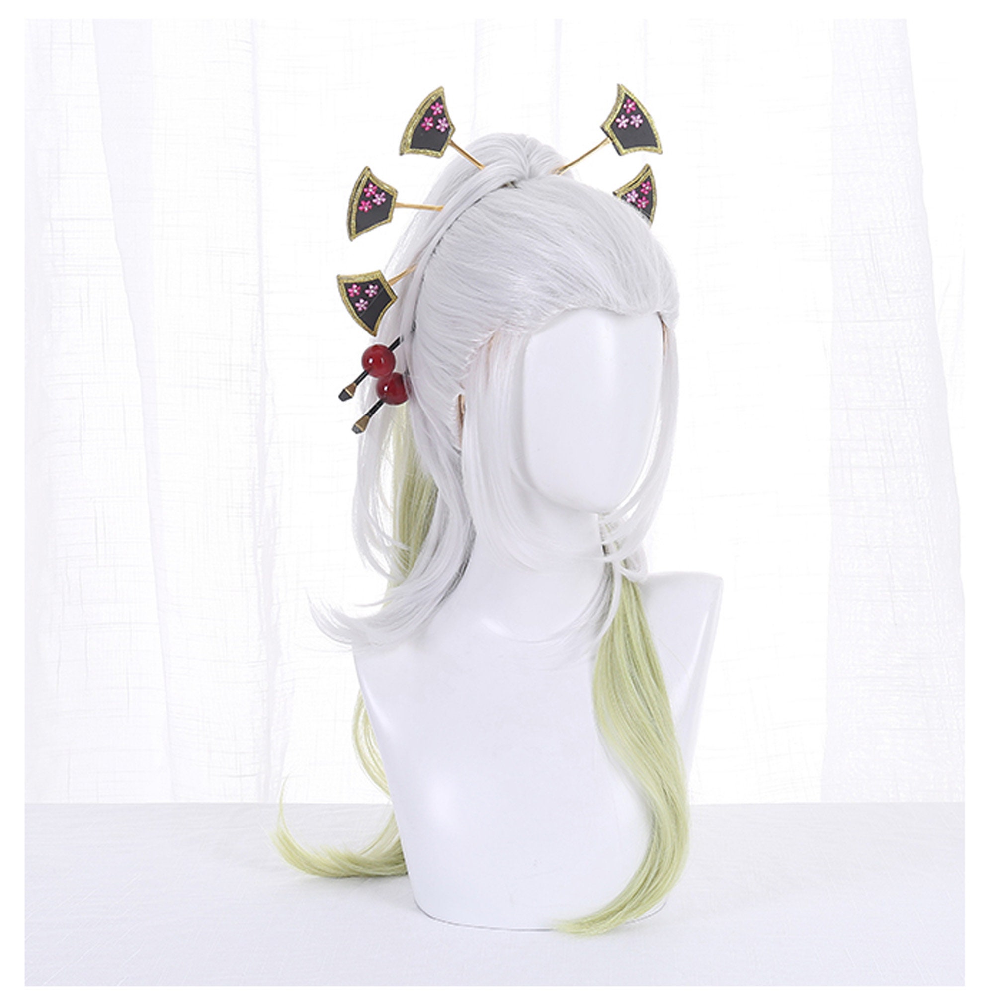 Da Ki Cosplay Wig, Green White Cosplay Hair, Halloween Cospay - Etsy