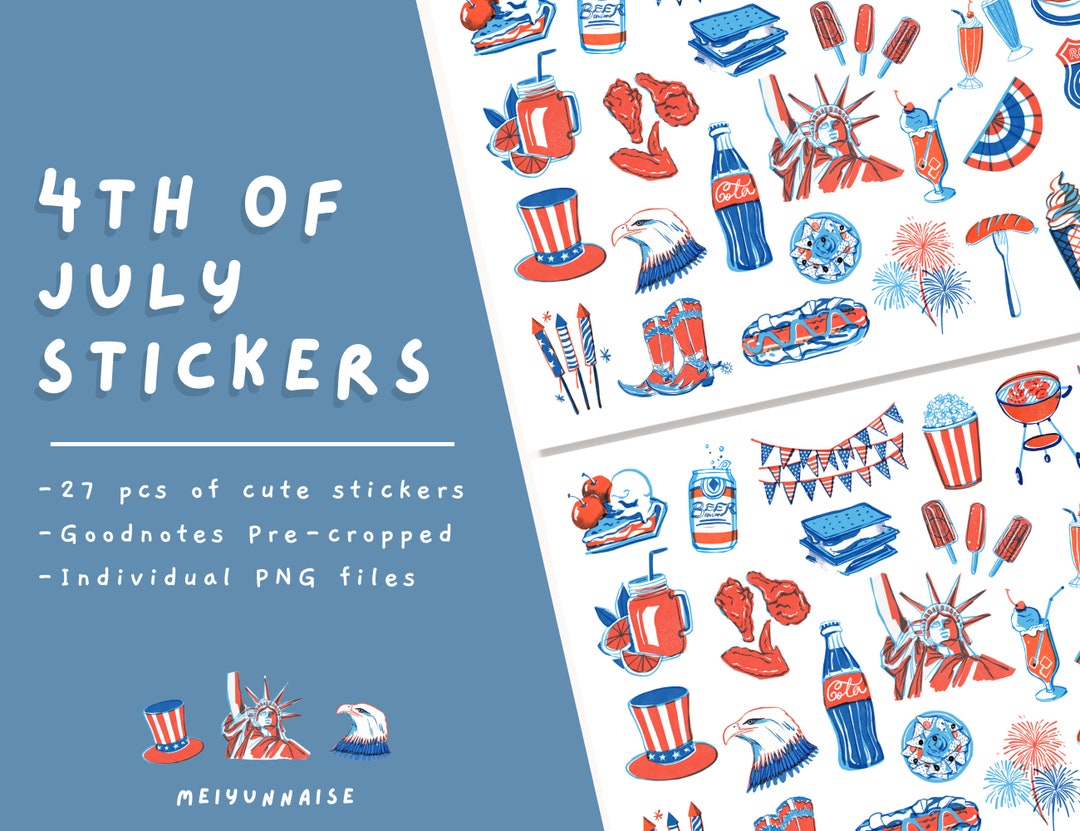 4th of July Stickers | Independence Day Sticker, July 4th, Modern ...