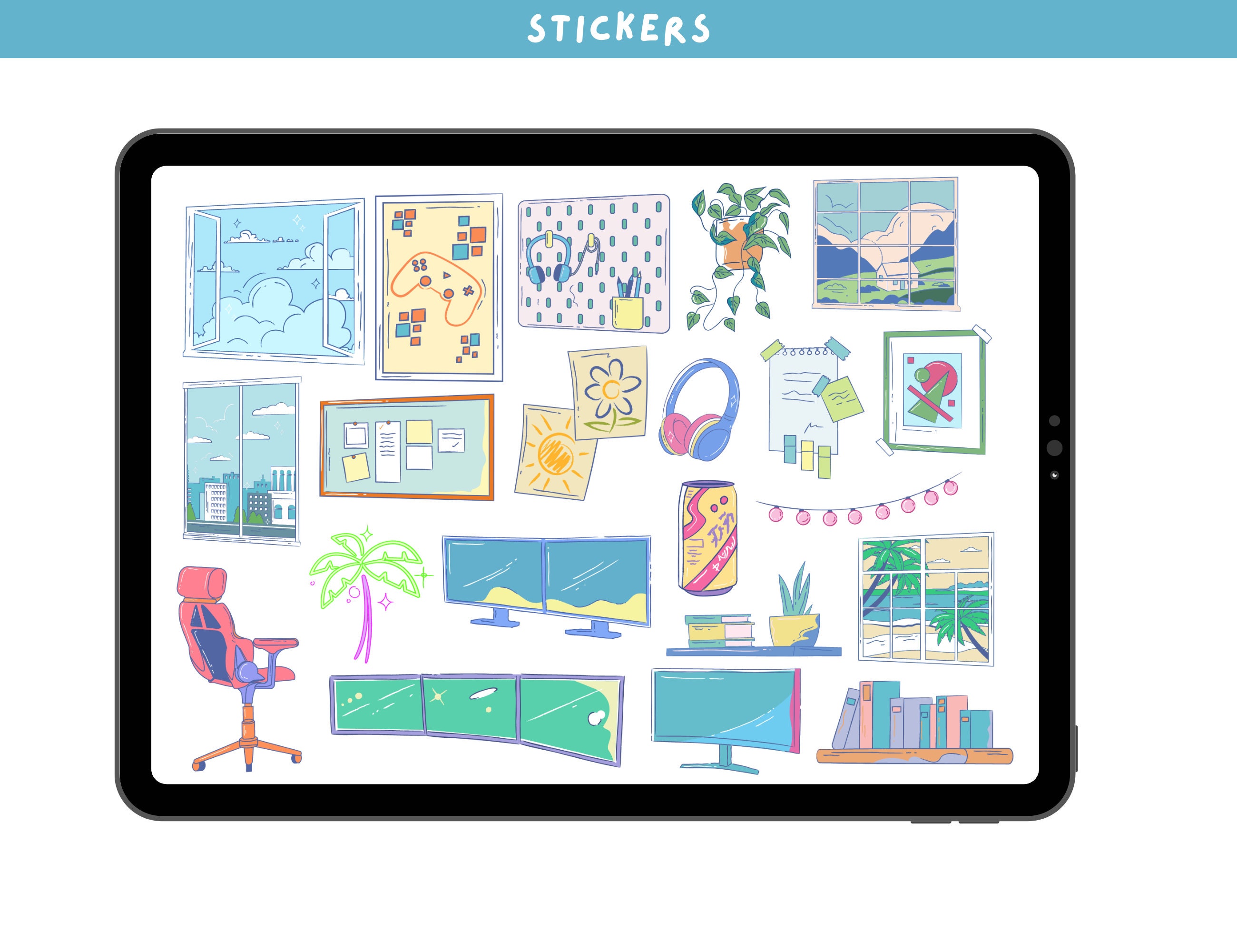 Cute Student Sticker, Gen-z Room Stickers,cute Digital Stickers for ...