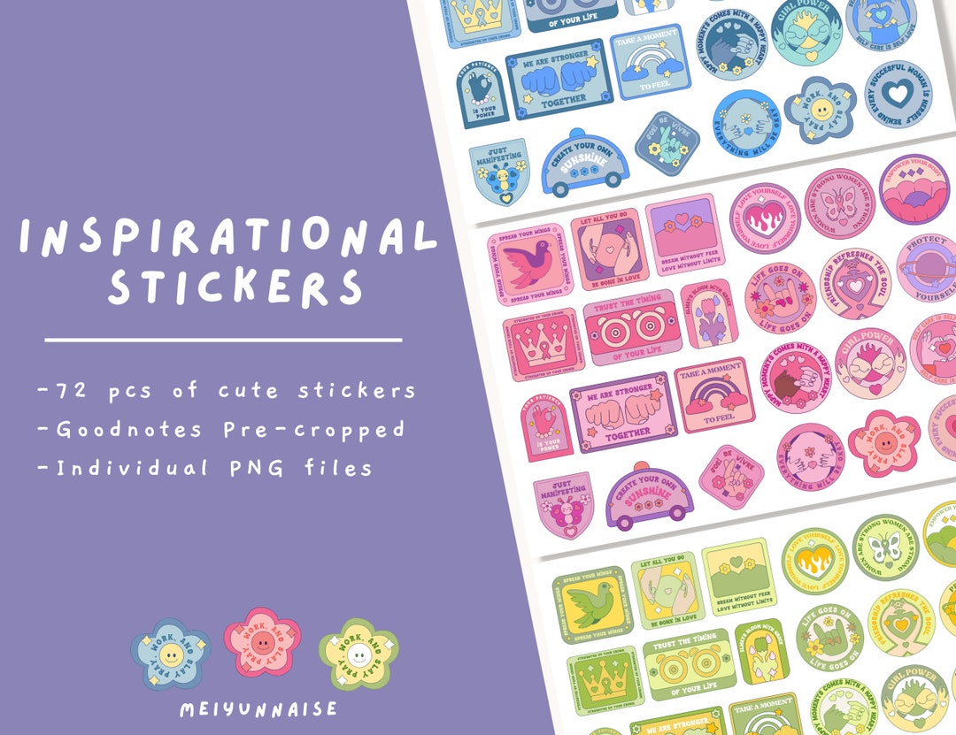 Colorful Quotes Digital Stickers for Everyday Use, School Stickers ...