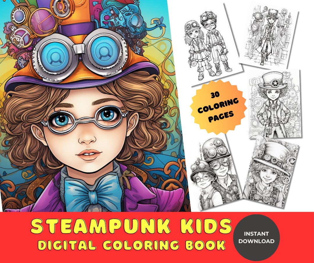 Imaginative Steampunk Fantasy Coloring Book - PDF Download, 30 Pages ...