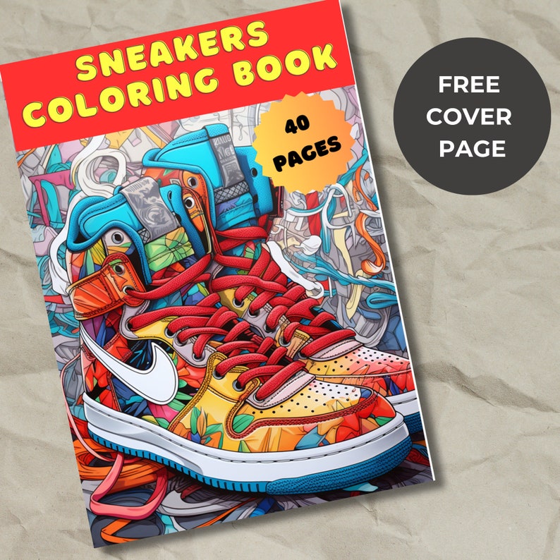 Sneakers Coloring Book Printable Download Adults & - Etsy