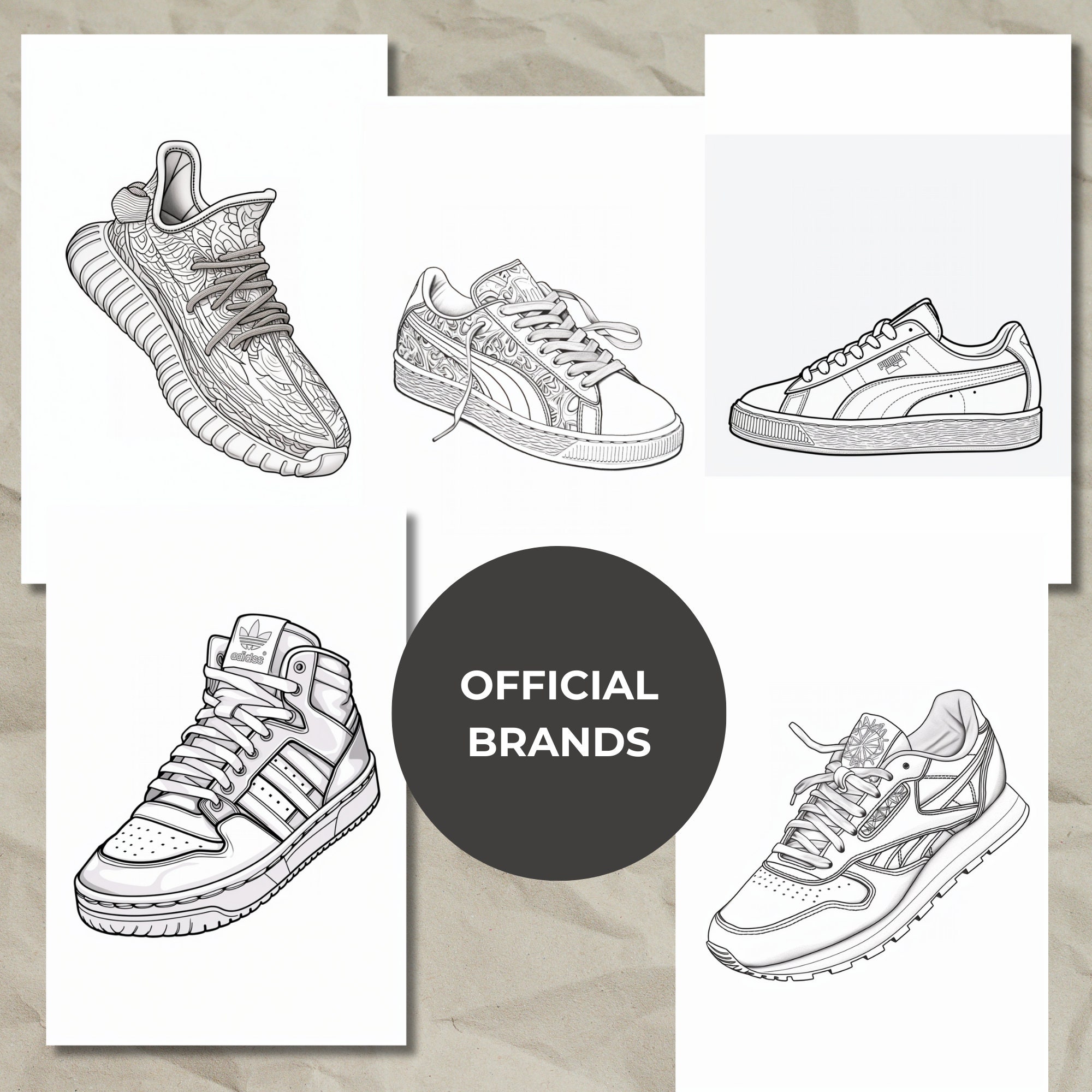 Sneakers Coloring Book | Printable Download | Adults & Children ...