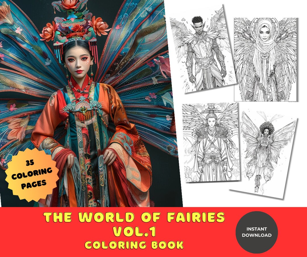 The World of Fairies VOL.1 Coloring Book | Adults & Children Coloring ...