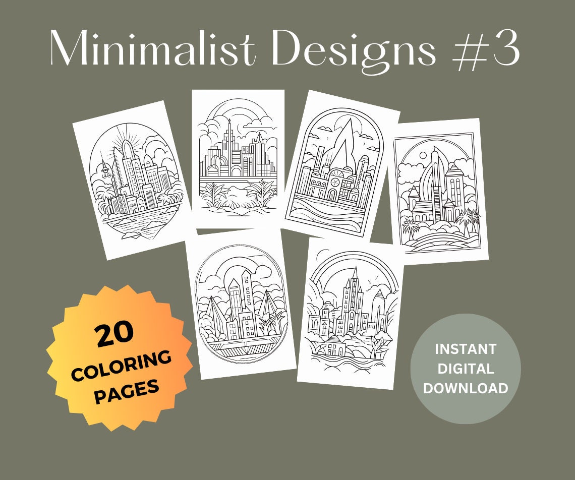 Minimalist Coloring Book #3 for Adults and Children | Printable ...