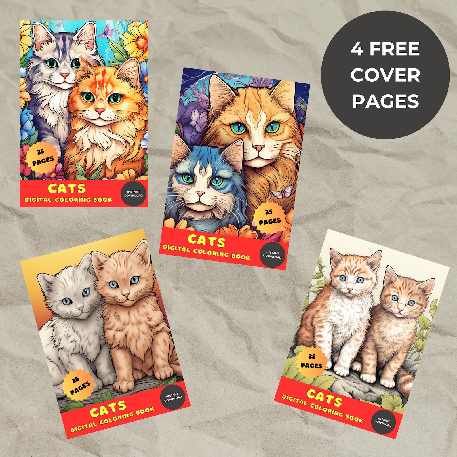 Meow-tastic Cat Coloring Book | Adult & Kid Friendly | 35 Pages ...