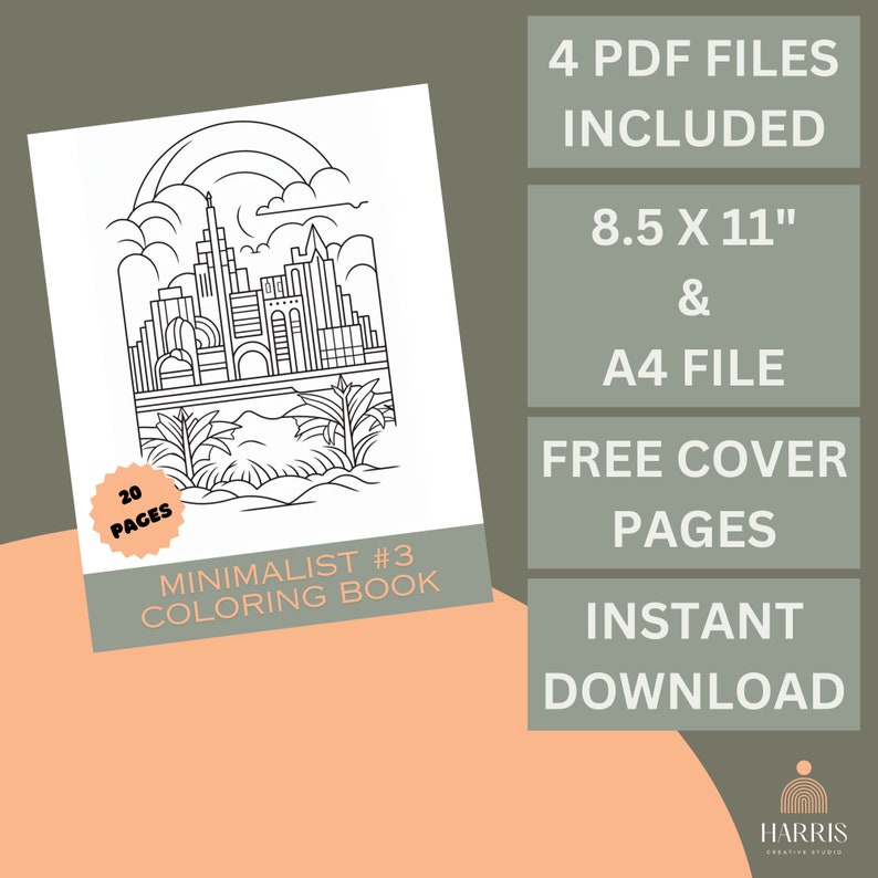 Minimalist Coloring Book #3 for Adults and Children | Printable ...