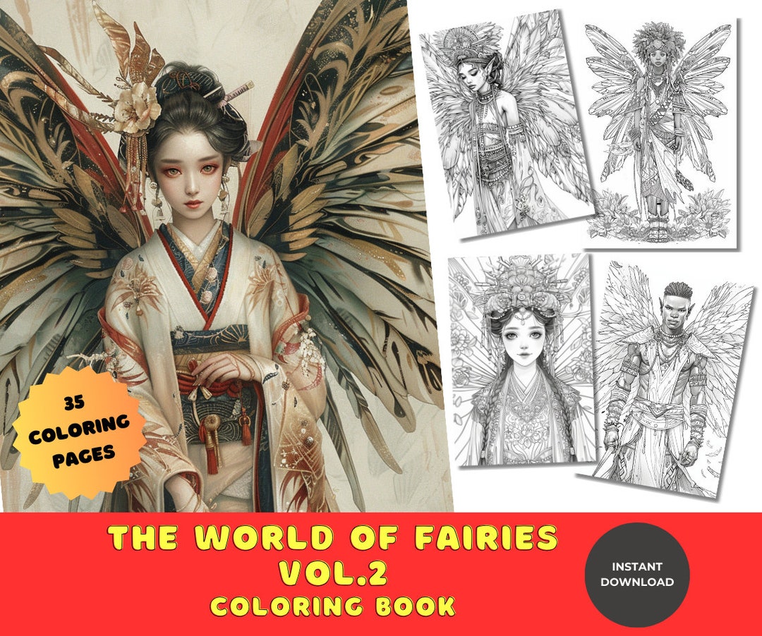 The World of Fairies VOL.2 Coloring Book | Adults & Children Coloring ...