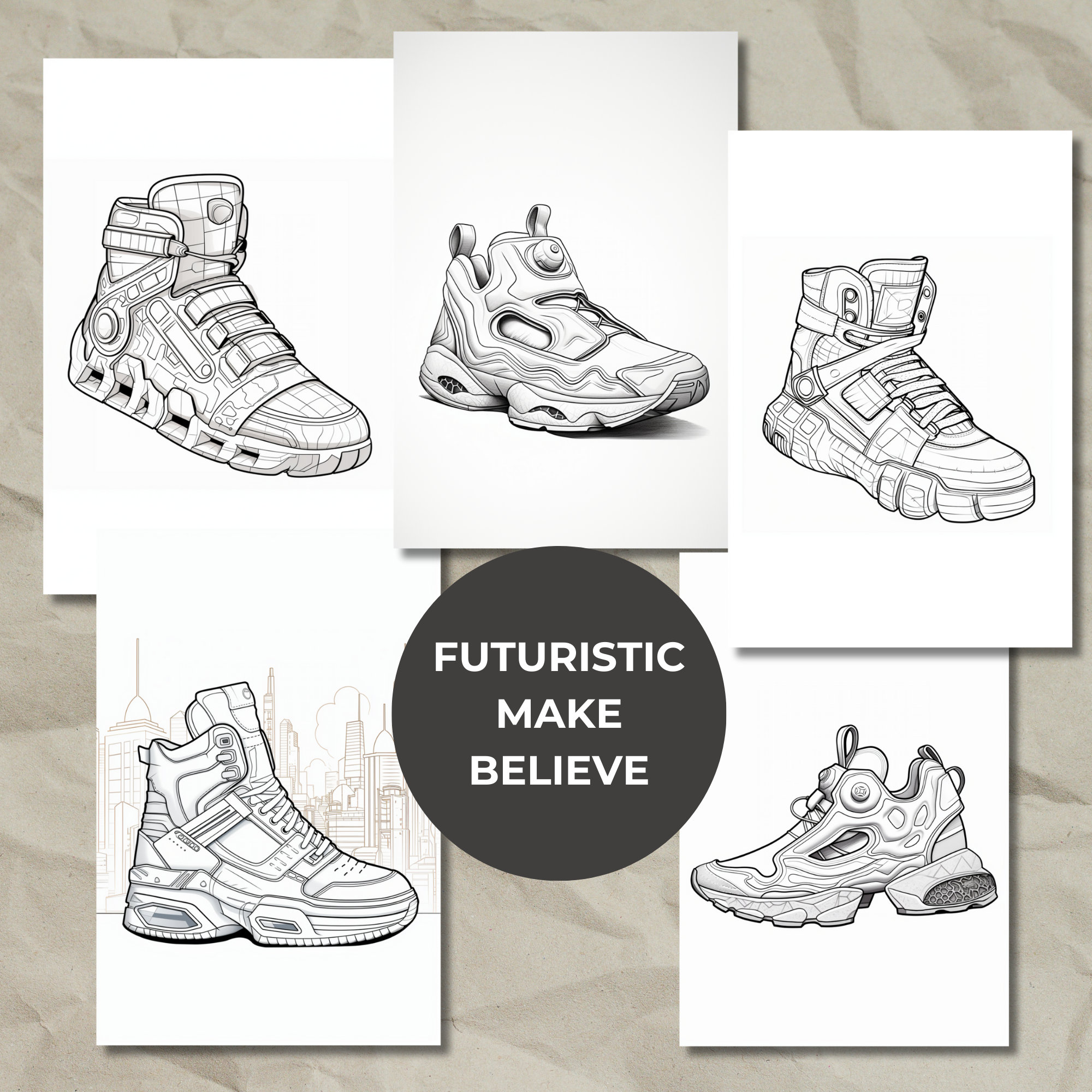 Sneakers Coloring Book | Printable Download | Adults & Children ...