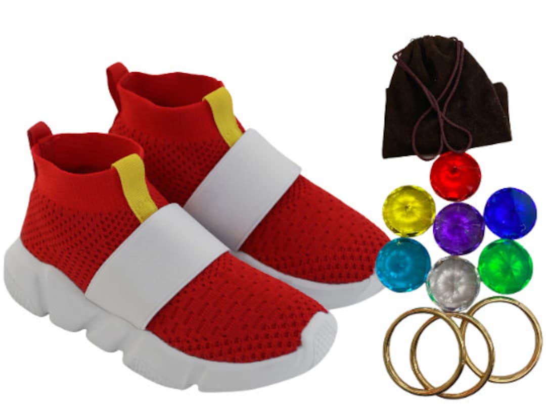 Sonic Shoes for Kids Sonic Chaos Emeralds and Power Rings Sonic the ...