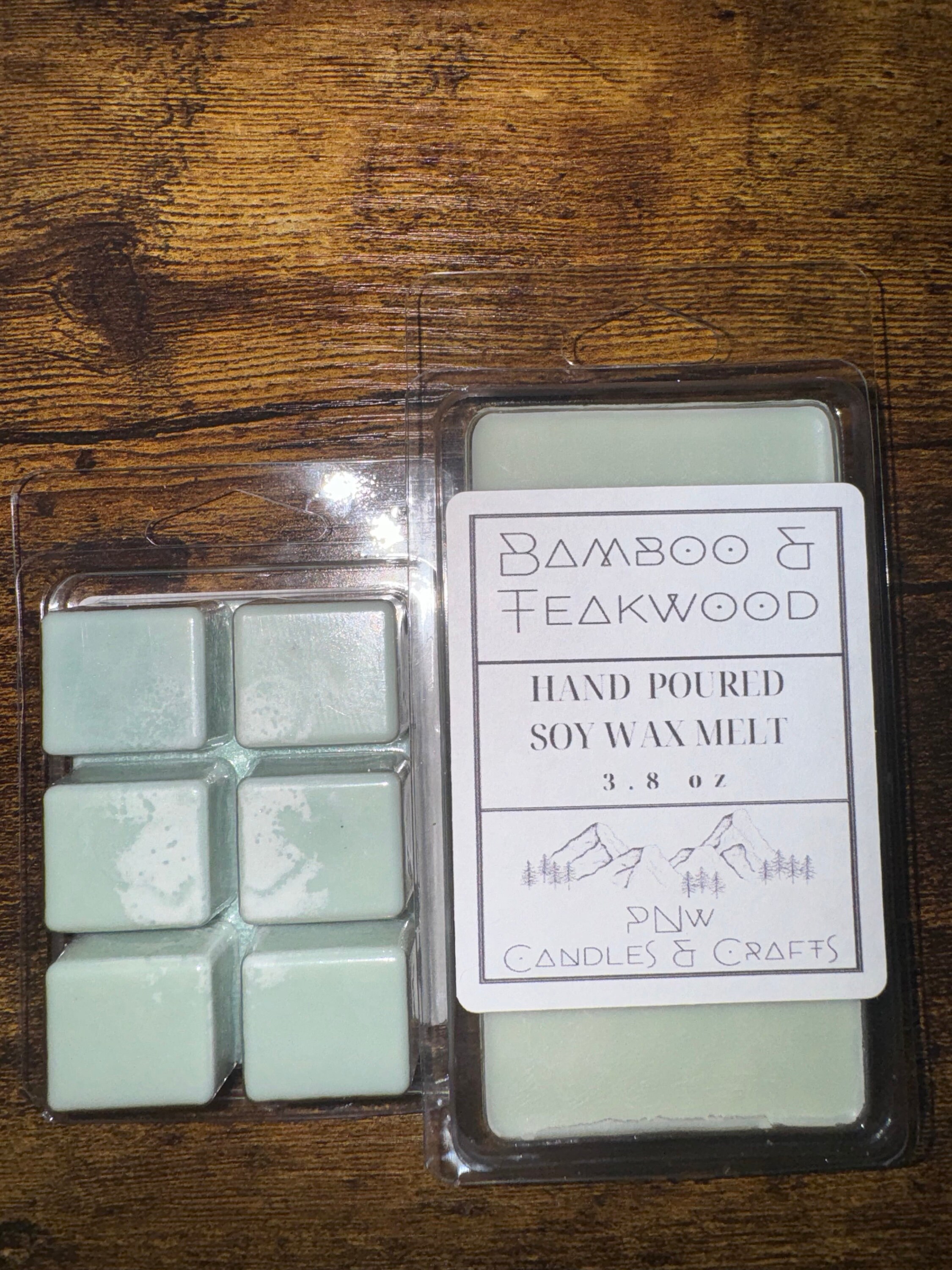 BAMBOO & TEAKWOOD Hand Poured Soy Wax Melts, Long Lasting Fragrance ...
