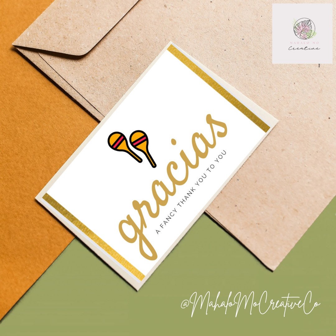 Gracias Thank You Card Instant Digital Download Printable - Etsy