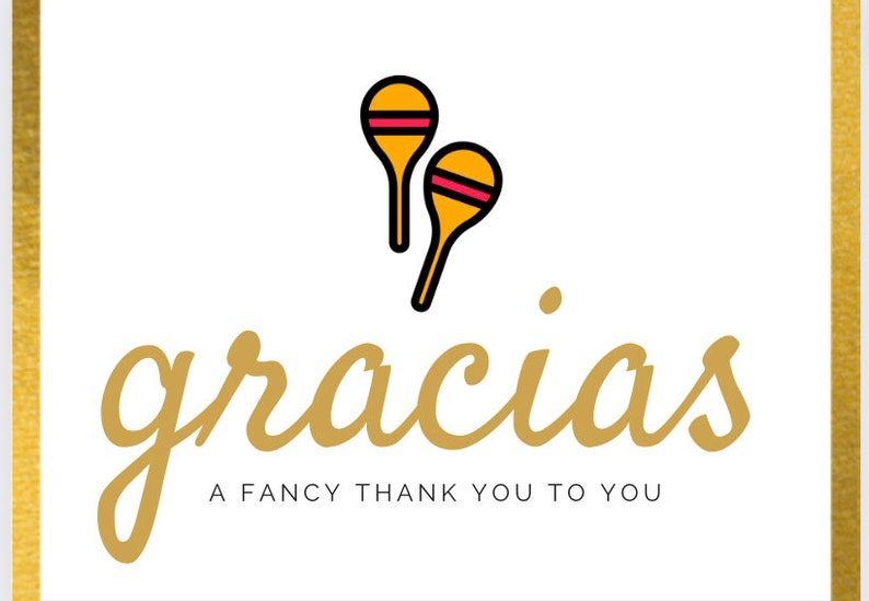 Gracias Thank You Card Instant Digital Download Printable - Etsy