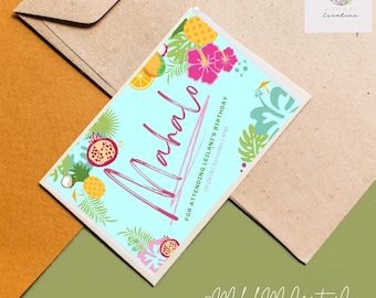Mahalo Printable Card - Etsy