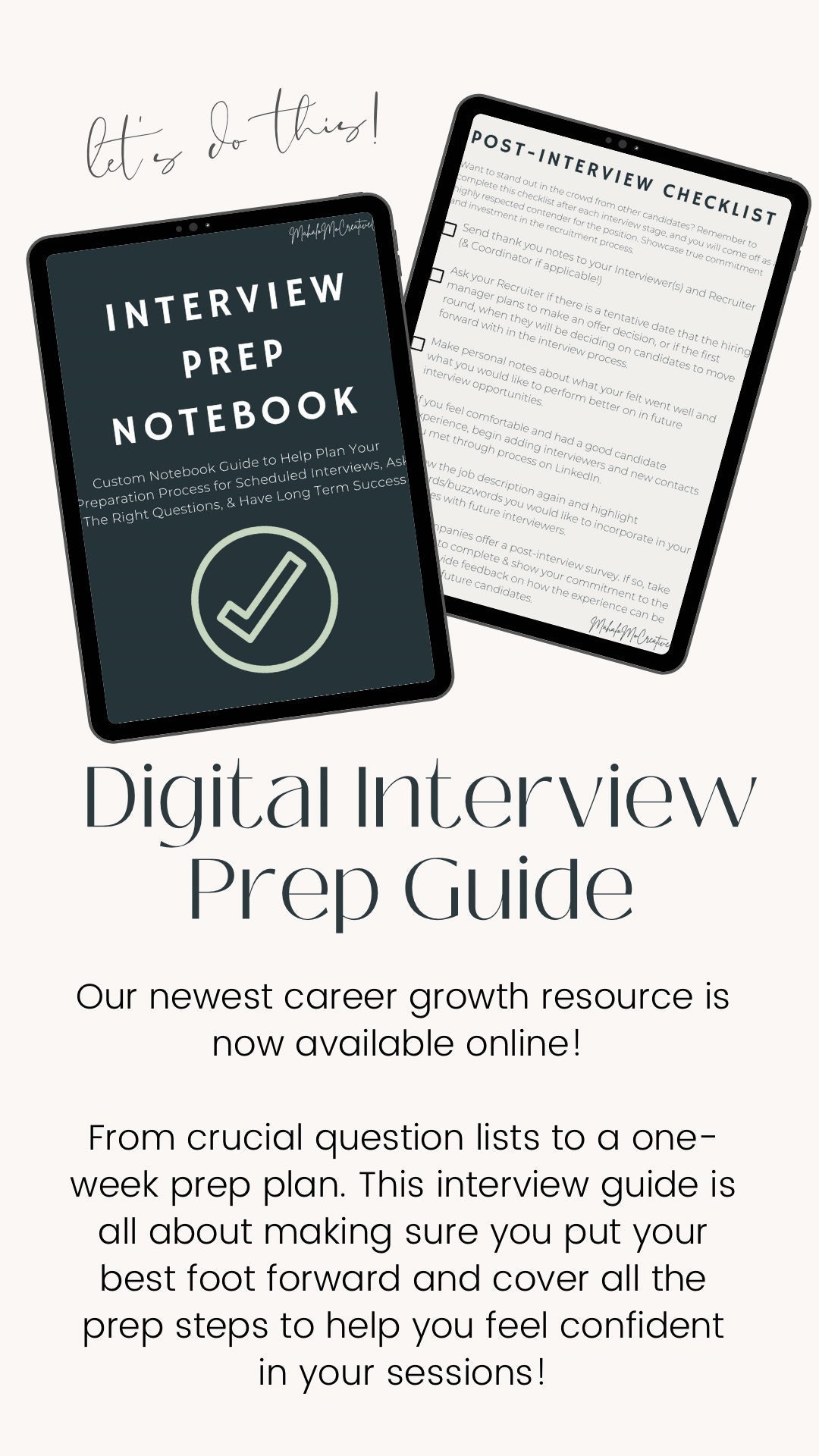 Interview Preparation Guide Digital & Printable Custom Notebook ...