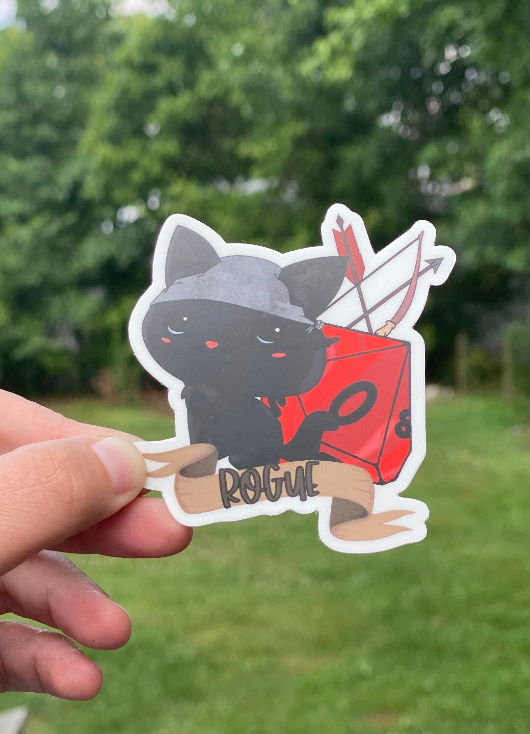 Rogue Cat Vinyl Sticker | DND Dice Sticker - Etsy