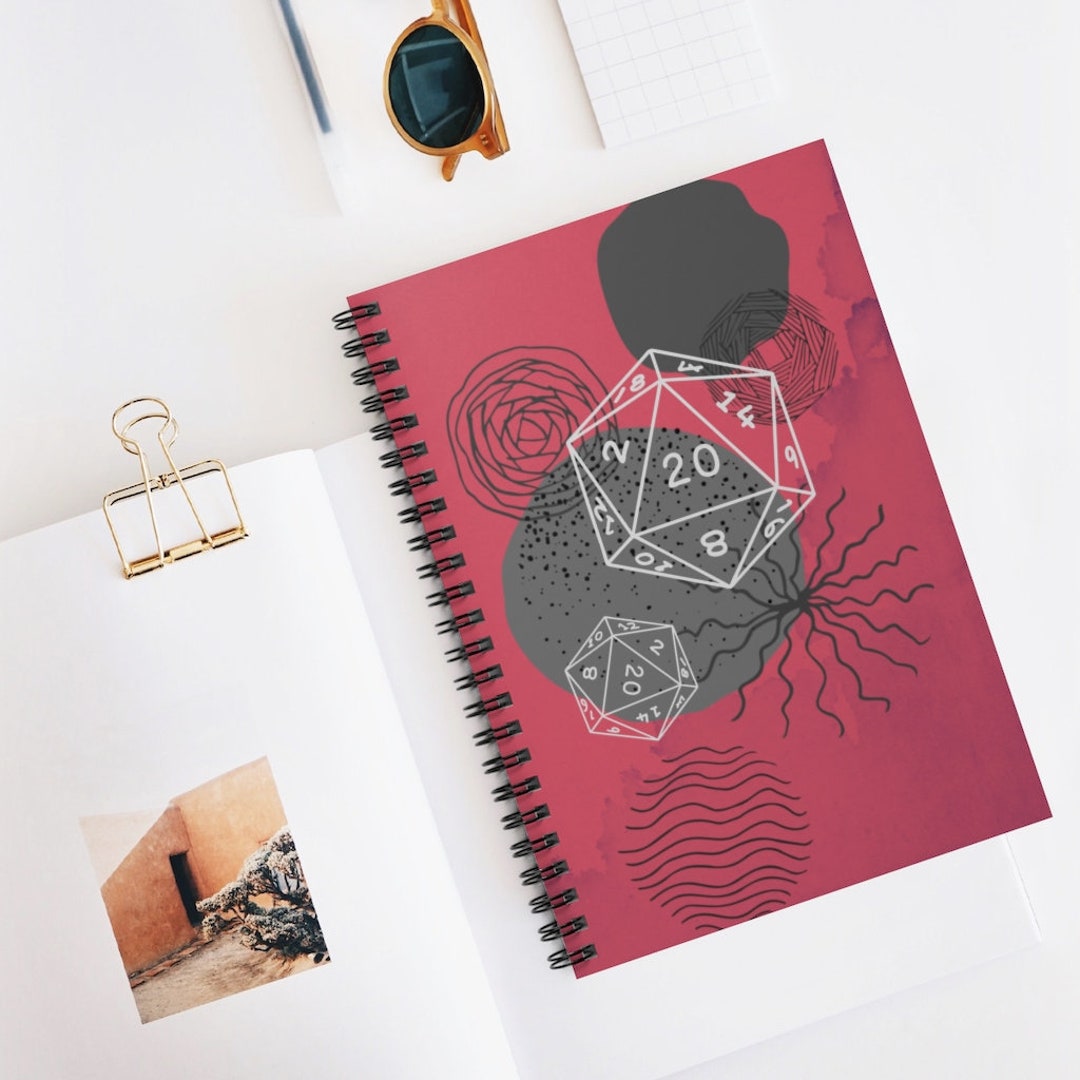 D20 Dice Soft Cover RPG Notebook | Metal Spiral - Etsy