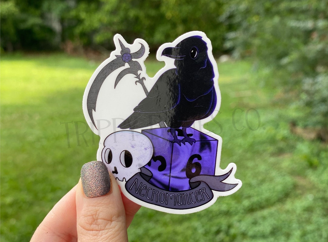 Enchanting Raven Necromancer Vinyl Sticker | D&D Sticker | DND Class ...