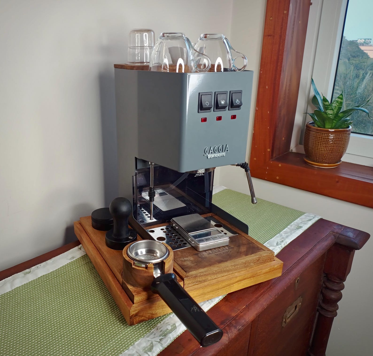 Gaggia Classic Pro Premium Accessories- Wooden Extended Platform With ...