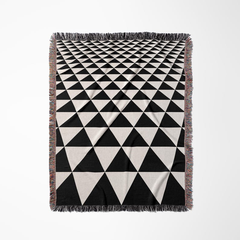 Triangle Grid Woven Blanket - Etsy