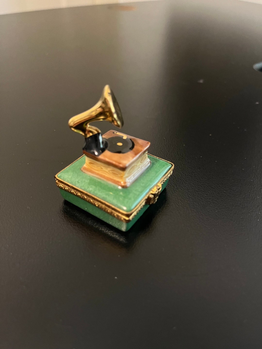 Limoges Porcelain Gramophone Trinket Box – Vintage Collectible French ...