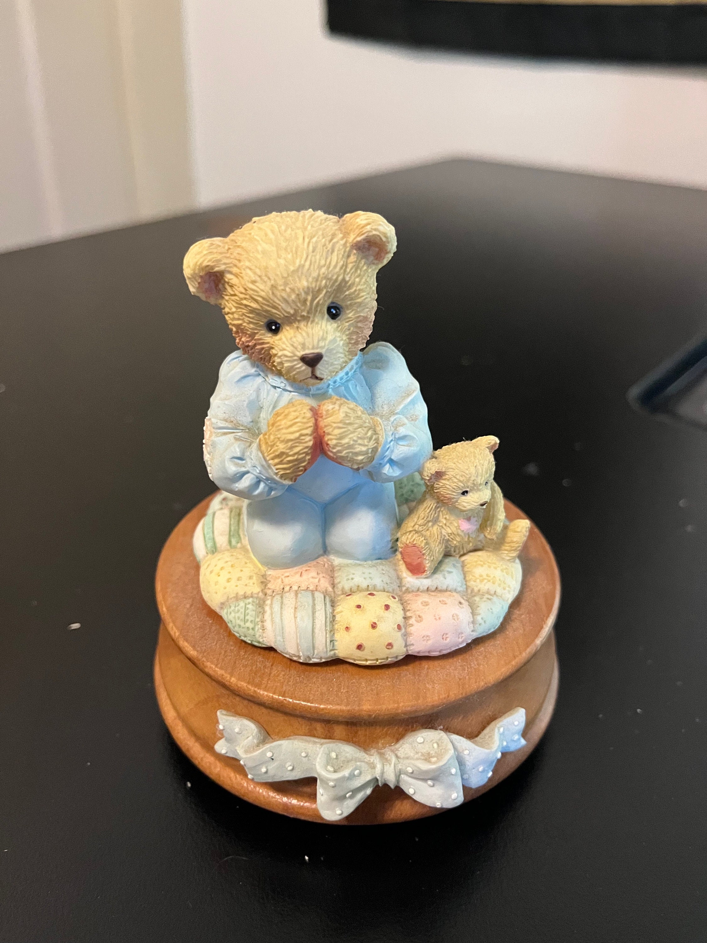 Vintage Teddy Bear Music Box - Etsy