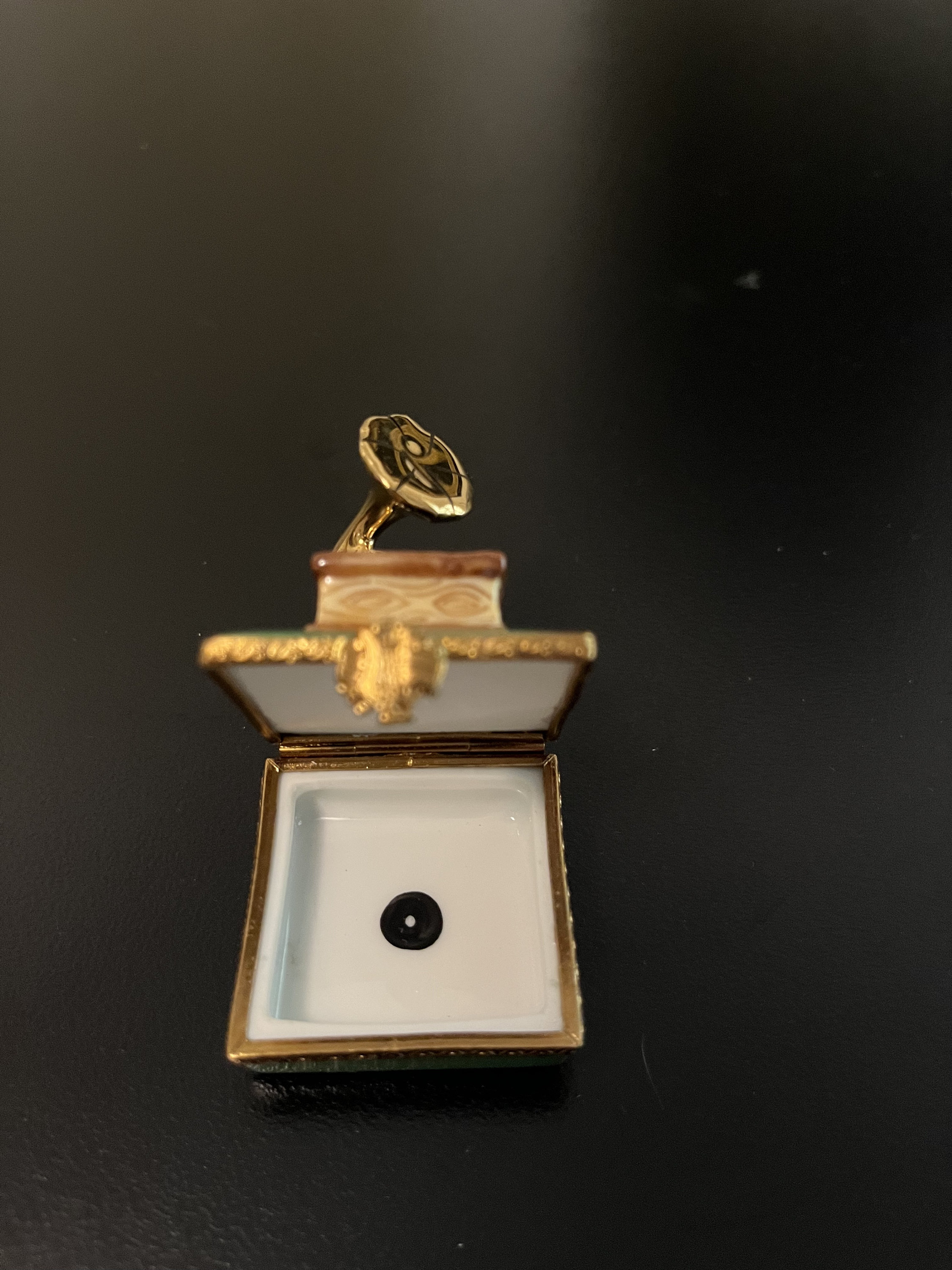 Limoges Porcelain Gramophone Trinket Box – Vintage Collectible French ...