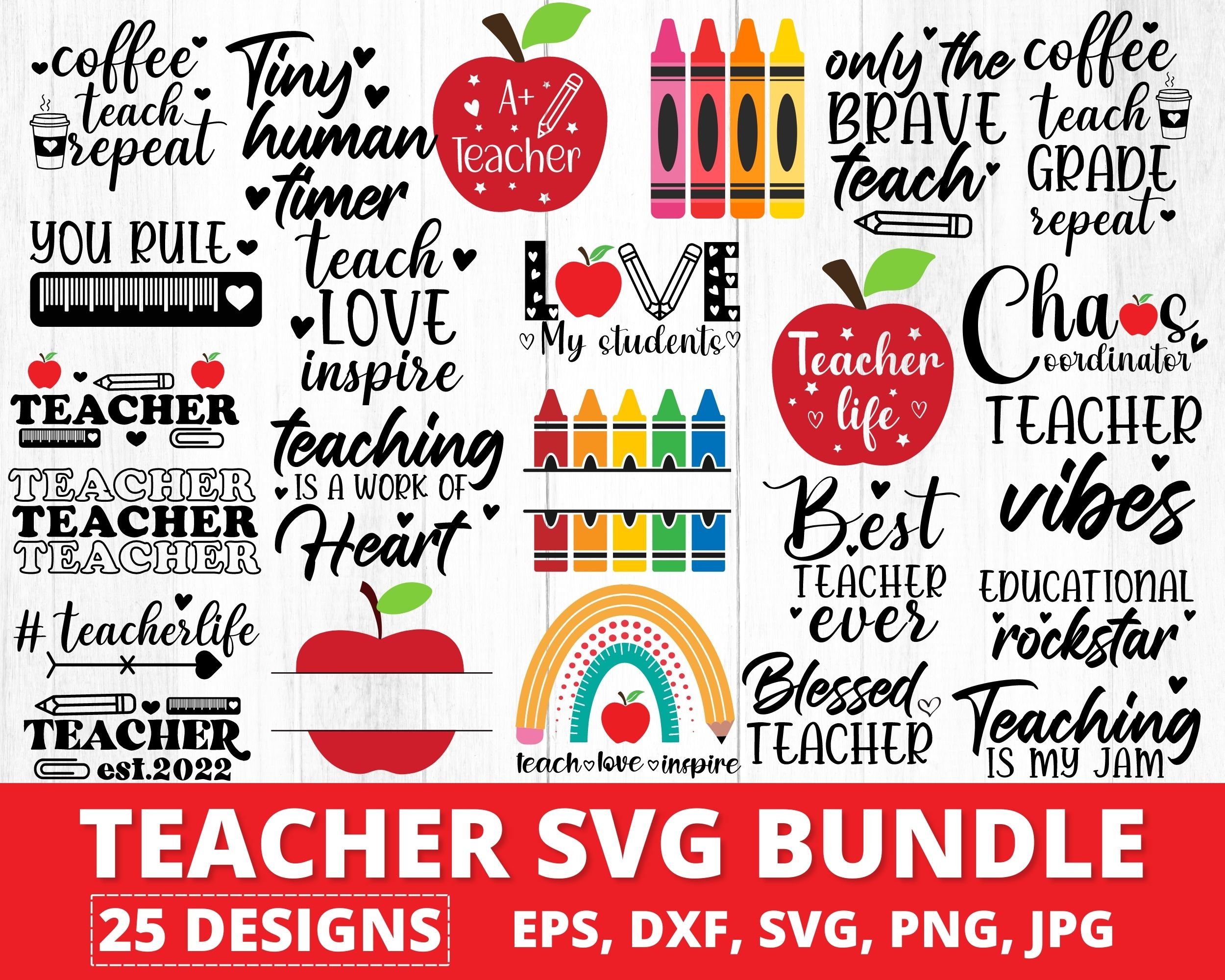 Teacher Svg Bundle, Teacher Quote Svg, Teacher Svg, School Svg, Teacher ...