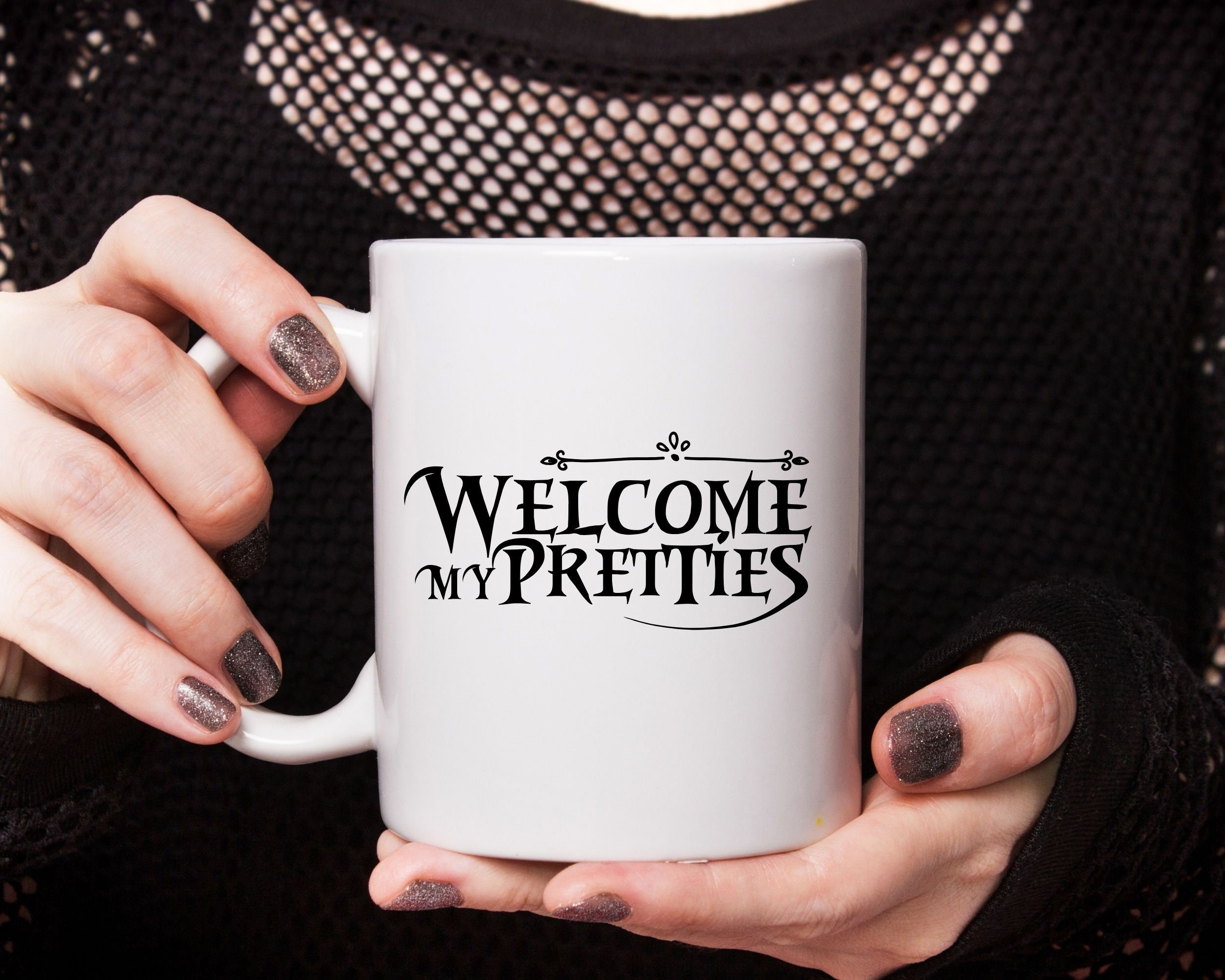 Welcome My Pretties SVG Halloween Round Sign Design Witch - Etsy