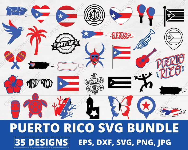 Puerto Rico Svg Latina Svg Cricut Svg Puerto Rico Png Etsy