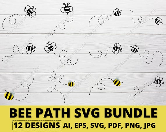 Bee SVG Bundle Bee Path SVG Honey Bee SVG Queen Bee Svg - Etsy