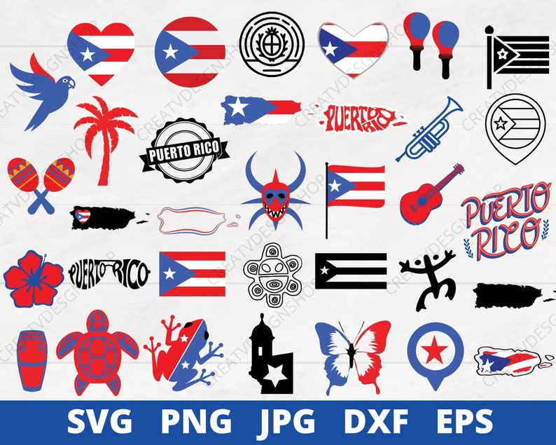 Puerto Rico Svg Latina Svg Cricut Svg Puerto Rico Png Etsy