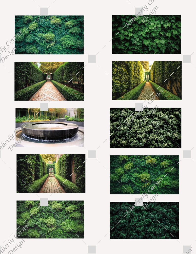 10 - Garden/greenery Digital Backdrops, Garden & Greenery Digital ...