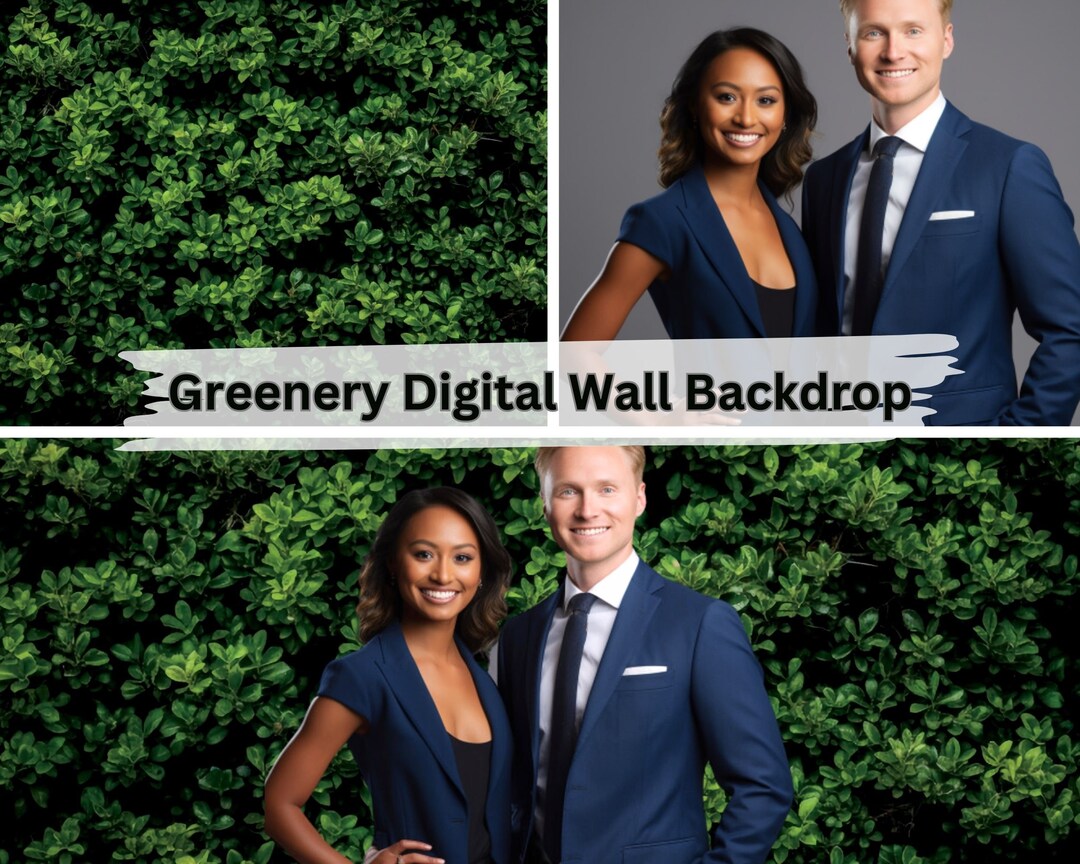 Greenery Wall Digital Backdrop, Backdrop Overlays, Photography ...