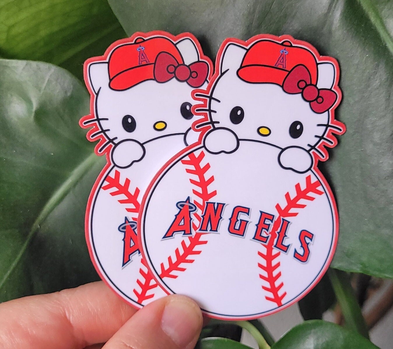Hello Kitty Angels Die Cut Vinyl Sticker Anaheim Angels Baseball Hello ...