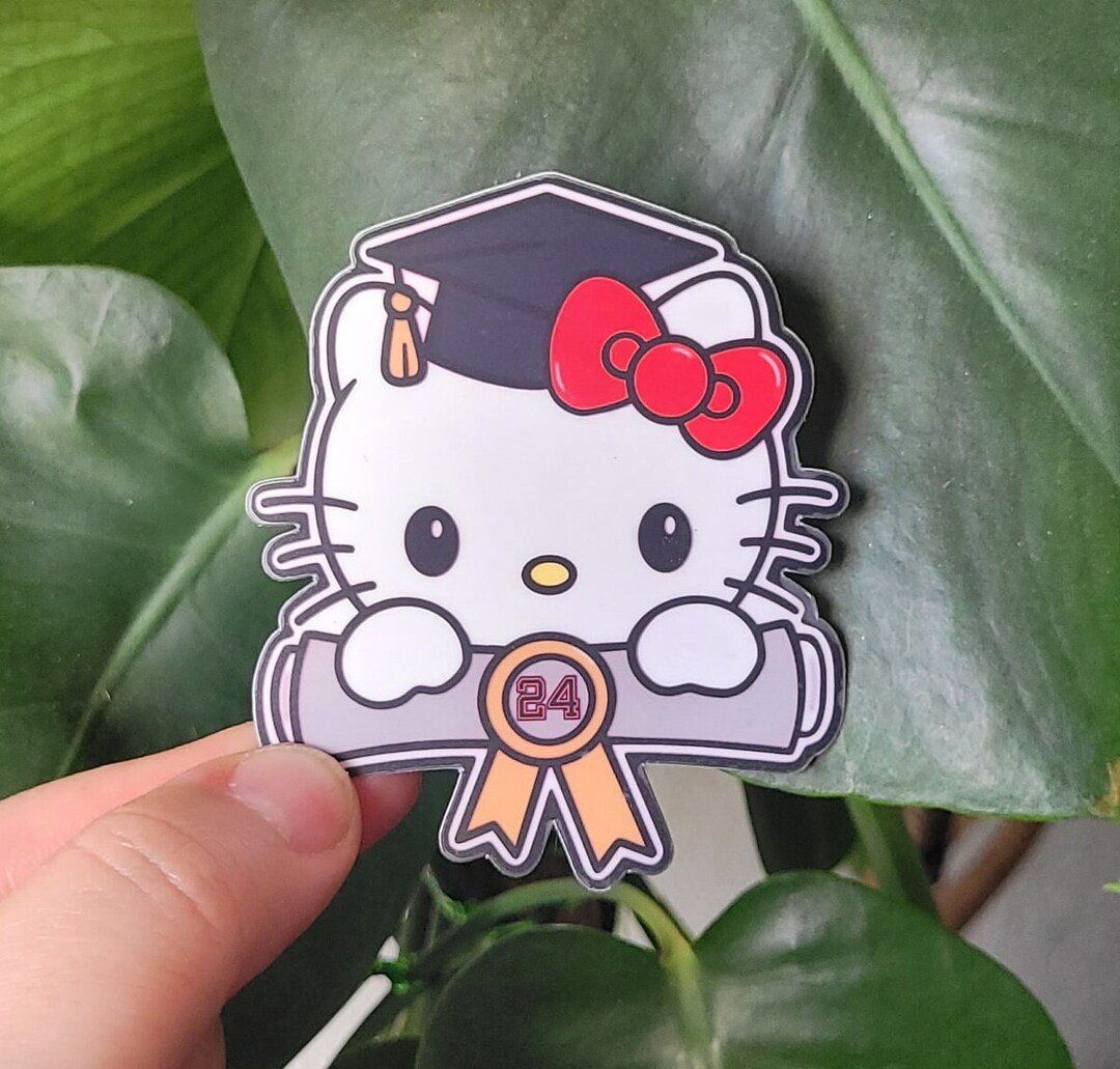Hello Kitty Graduate Die Cut Vinyl Sticker 2024 Seniors Cute Sticker ...