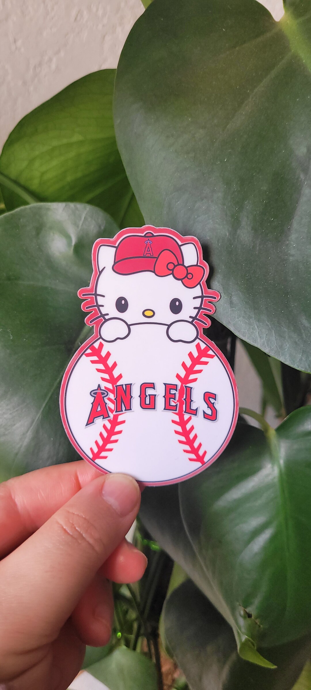 Hello Kitty Angels Die Cut Vinyl Sticker Anaheim Angels Baseball Hello ...