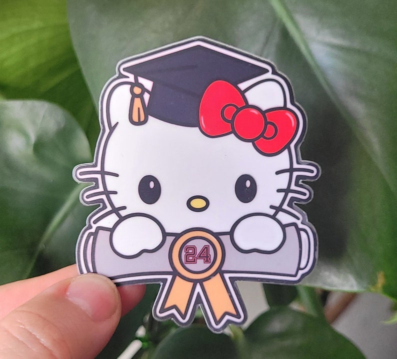 Hello Kitty Graduate Die Cut Vinyl Sticker 2024 Seniors Cute Sticker Hello Kitty Fan - Etsy