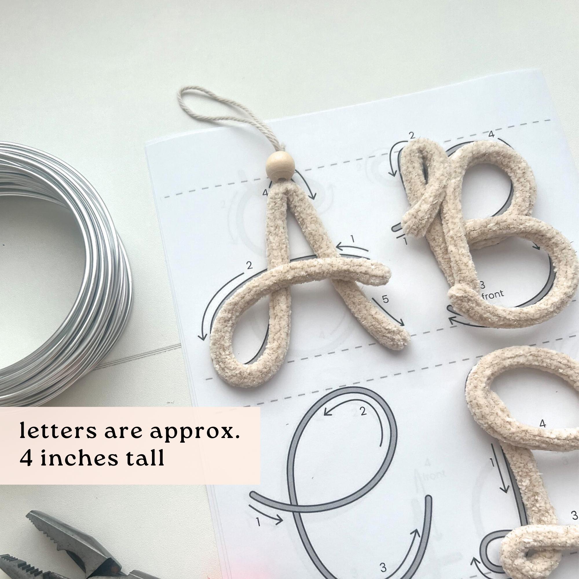 Velvet Letter Ornaments, Knitted Wire Templates, Video Tutorial, Icord ...