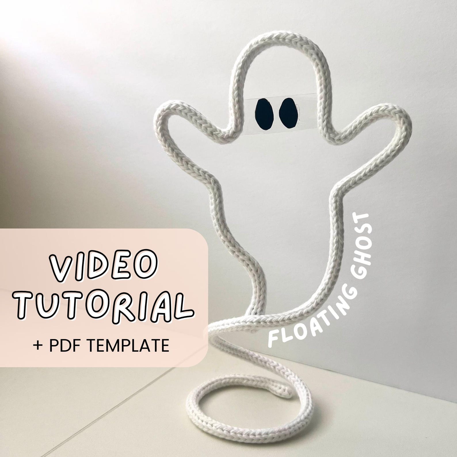Knitted Wire Floating Ghost: Halloween Video Tutorial & Template ...