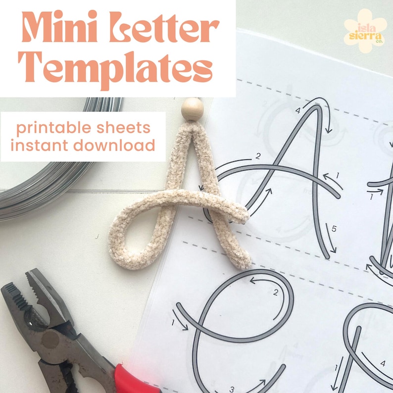 Plantillas de letras pequeñas imprimibles para tejer con alambre ...