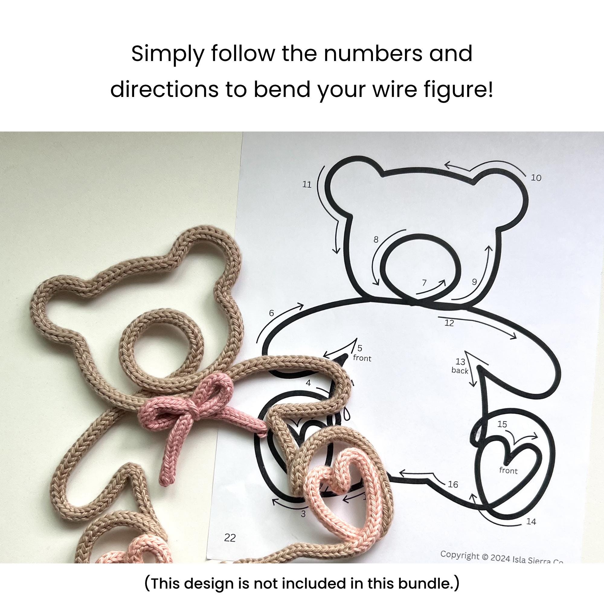 Back-to-school I-cord Templates for Knitted Wire Art, Wire Figures ...