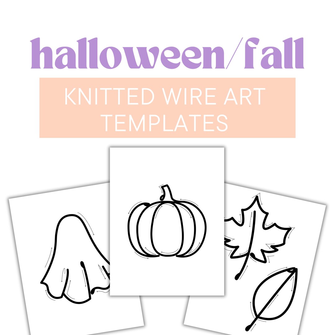 Halloween Fall Knitted Wire Art Templates: Kids Room Decor (digital ...