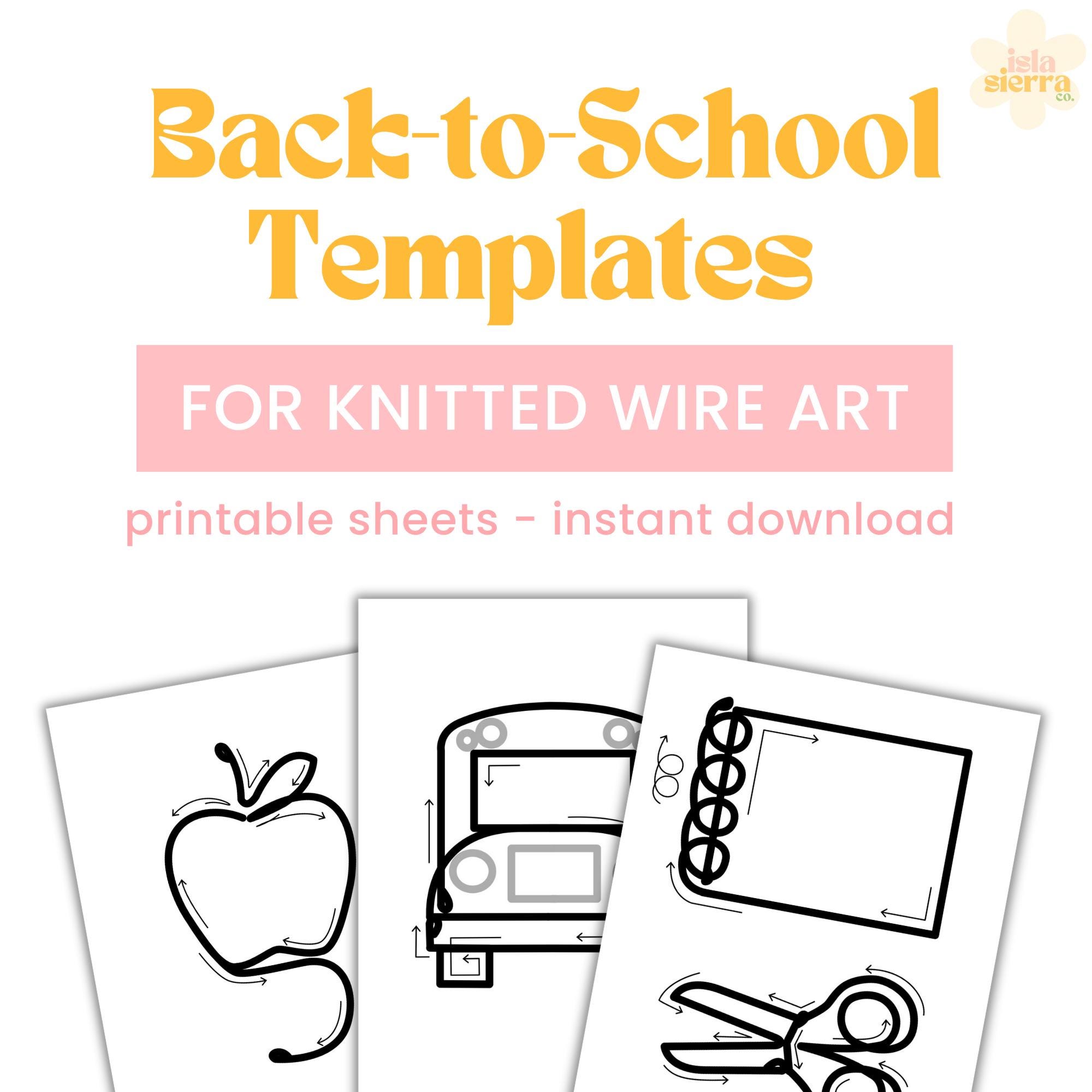 Back-to-school I-cord Templates for Knitted Wire Art, Wire Figures ...