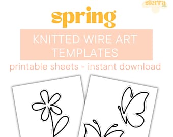 Wire Craft, Printable Knitted Wire Art Template, Flowers, Design ...