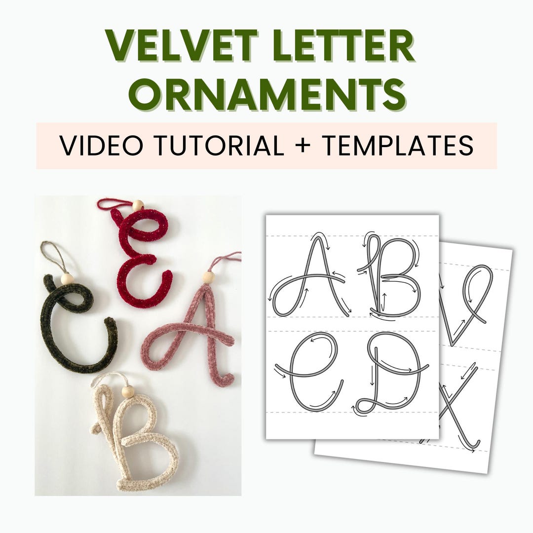 Velvet Letter Ornaments, Knitted Wire Templates, Video Tutorial, Icord ...